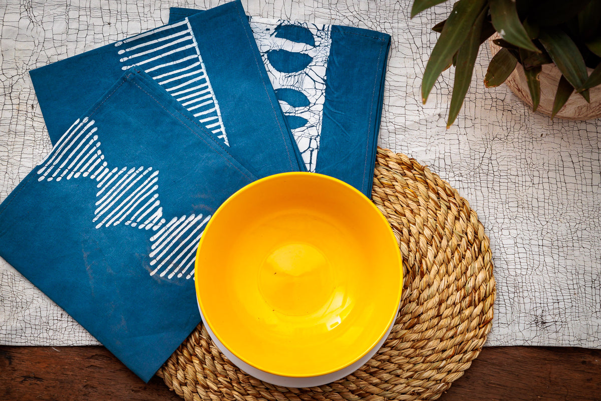 African Pattern on Indigo Napkins: Sustainable Elegance – TRIBAL TEXTILES